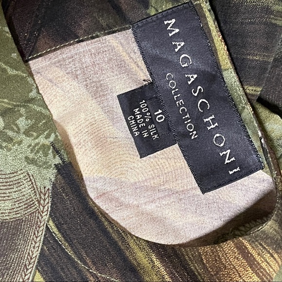 Magaschoni | Tops | Magaschoni Collection Silk Blouse Green Jungle ...